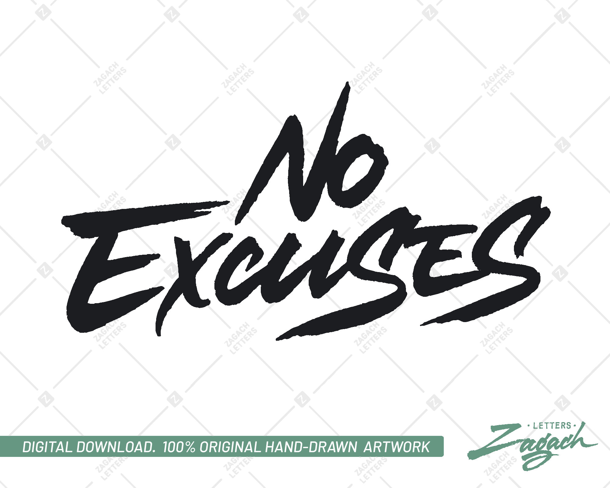 No Excuses SVG PNG - Etsy UK