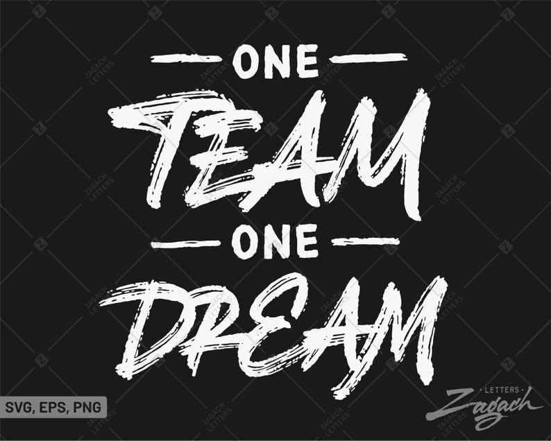 One Team One Dream SVG PNG - Etsy