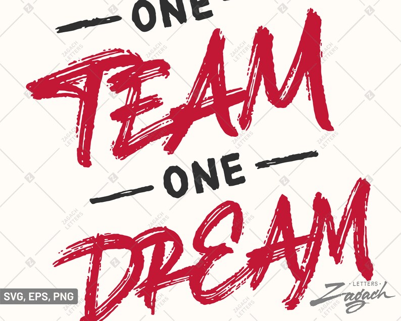 One Team One Dream SVG PNG - Etsy