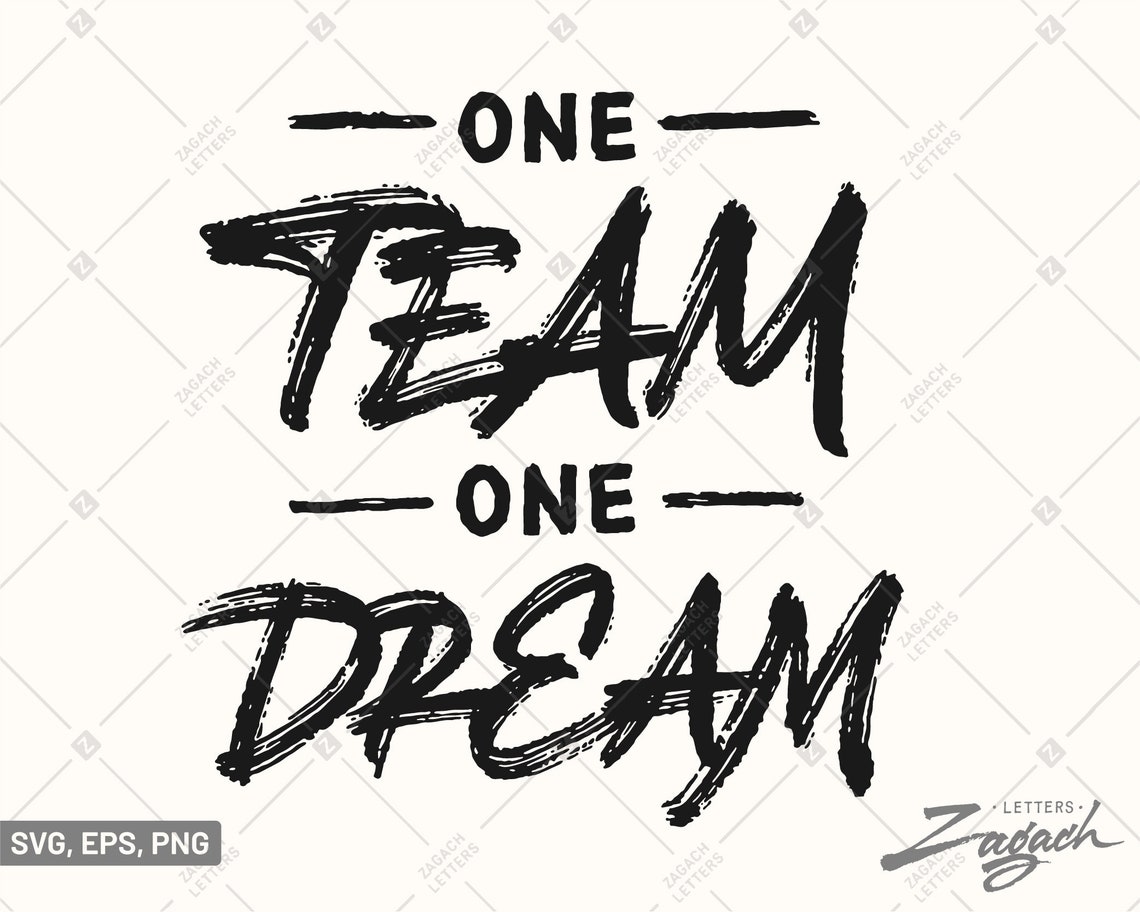 One Team One Dream SVG PNG - Etsy