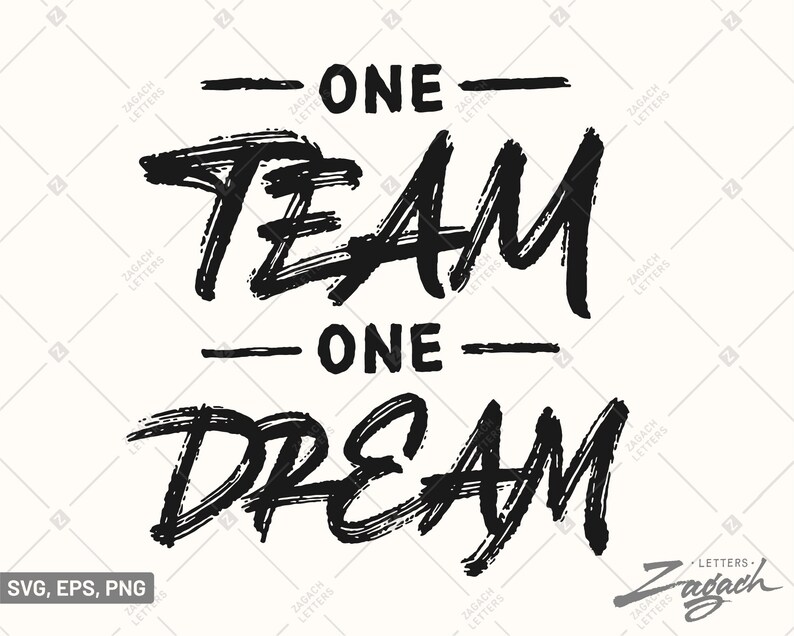 One Team One Dream SVG PNG - Etsy