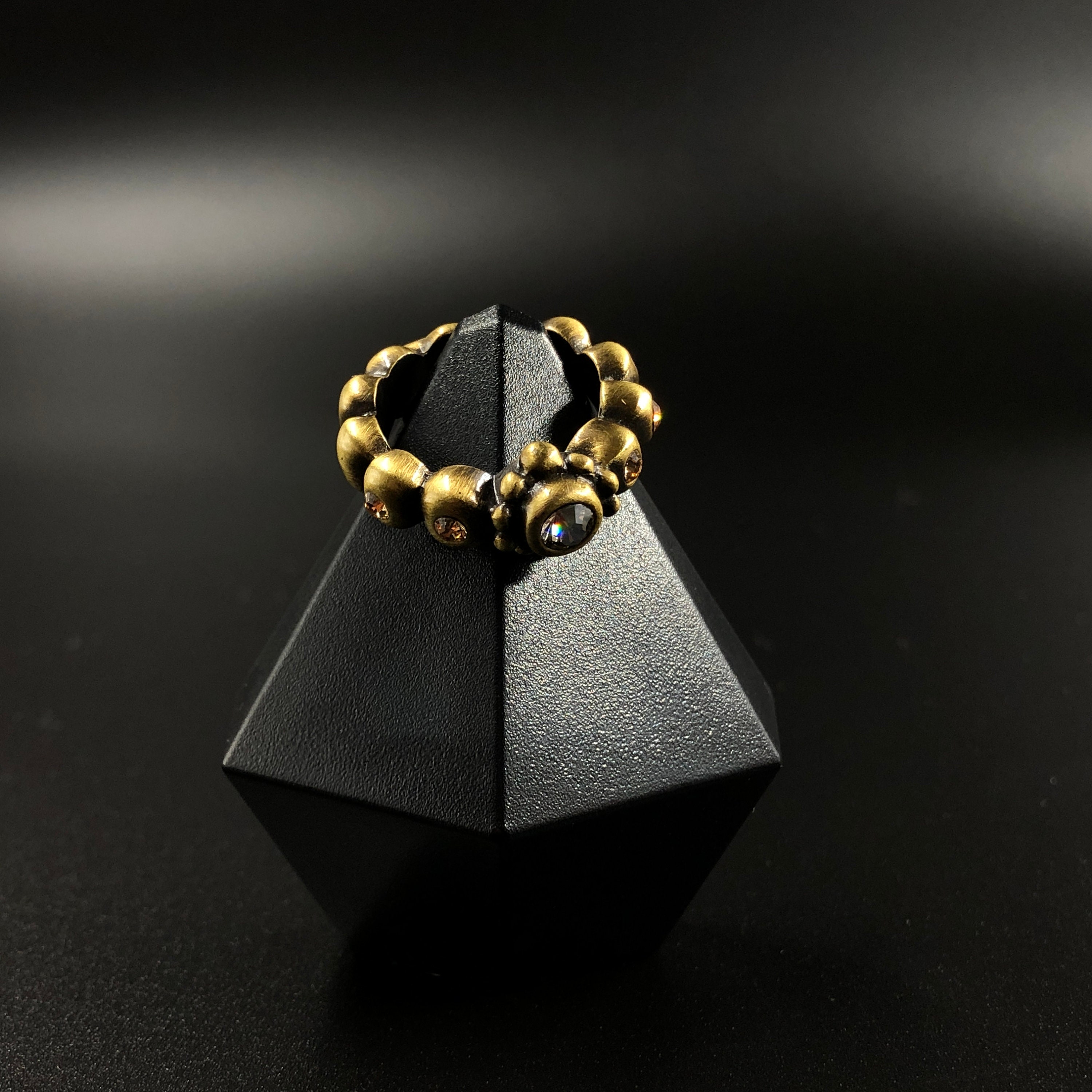 Dyrberg Core Ring, Brass Ring, Vintage Costume Jewelry, Flower Ring ...