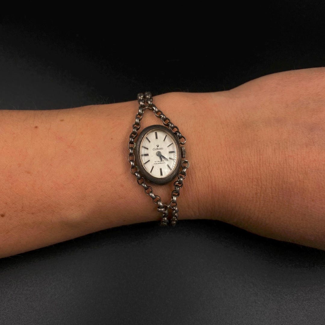 Vintage Ladies' Wristwatch in 835 A*D Silver, Contessa Watch, Hand ...