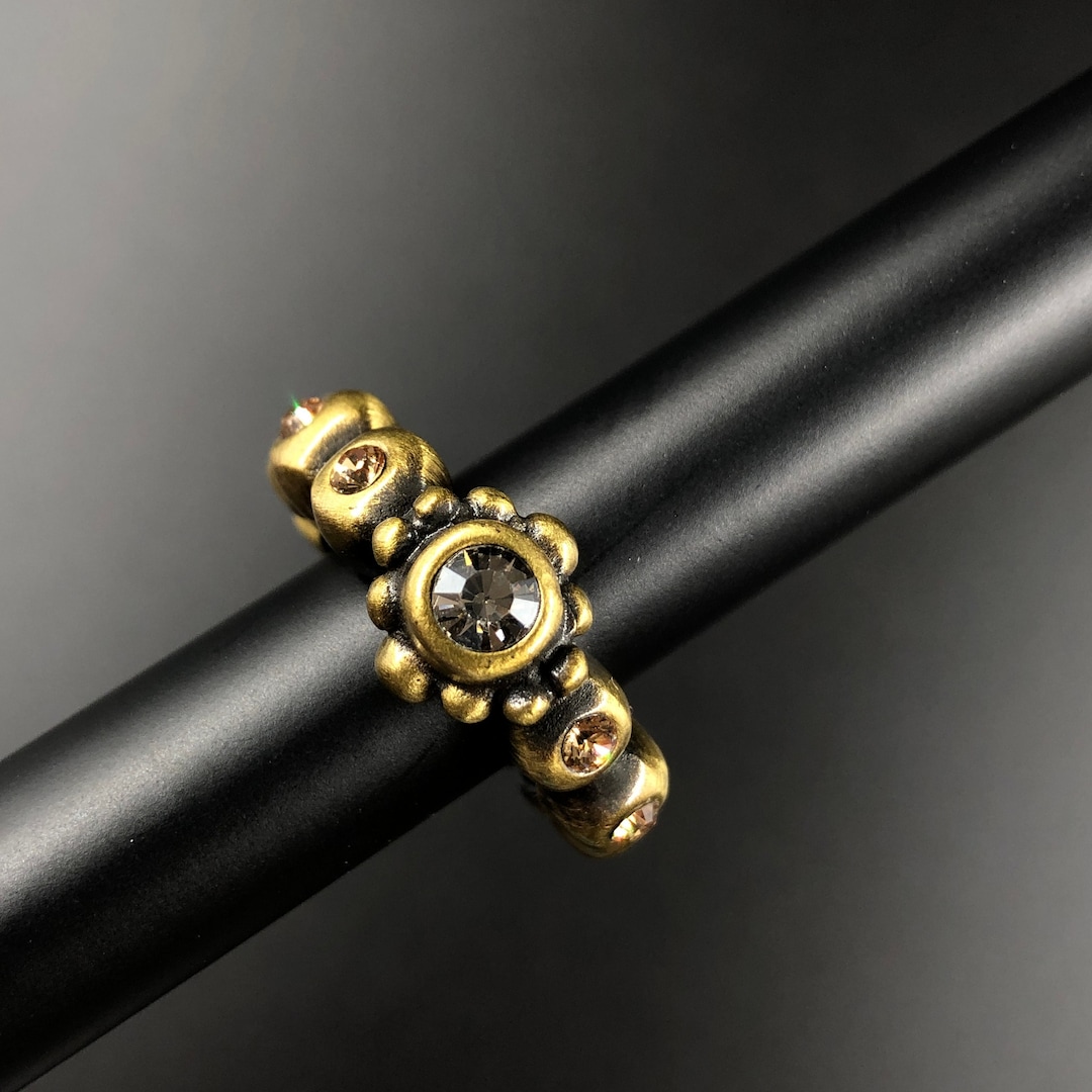 Dyrberg Core Ring, Brass Ring, Vintage Costume Jewelry, Flower Ring ...