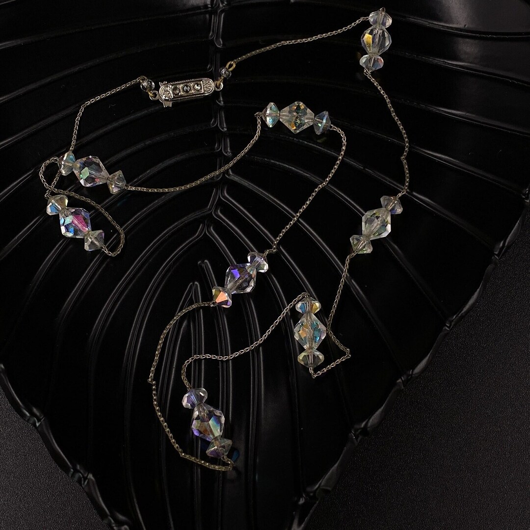 Sparkling Glass Necklace, Watermelon Crystal Necklace, Jewelry Handmade ...