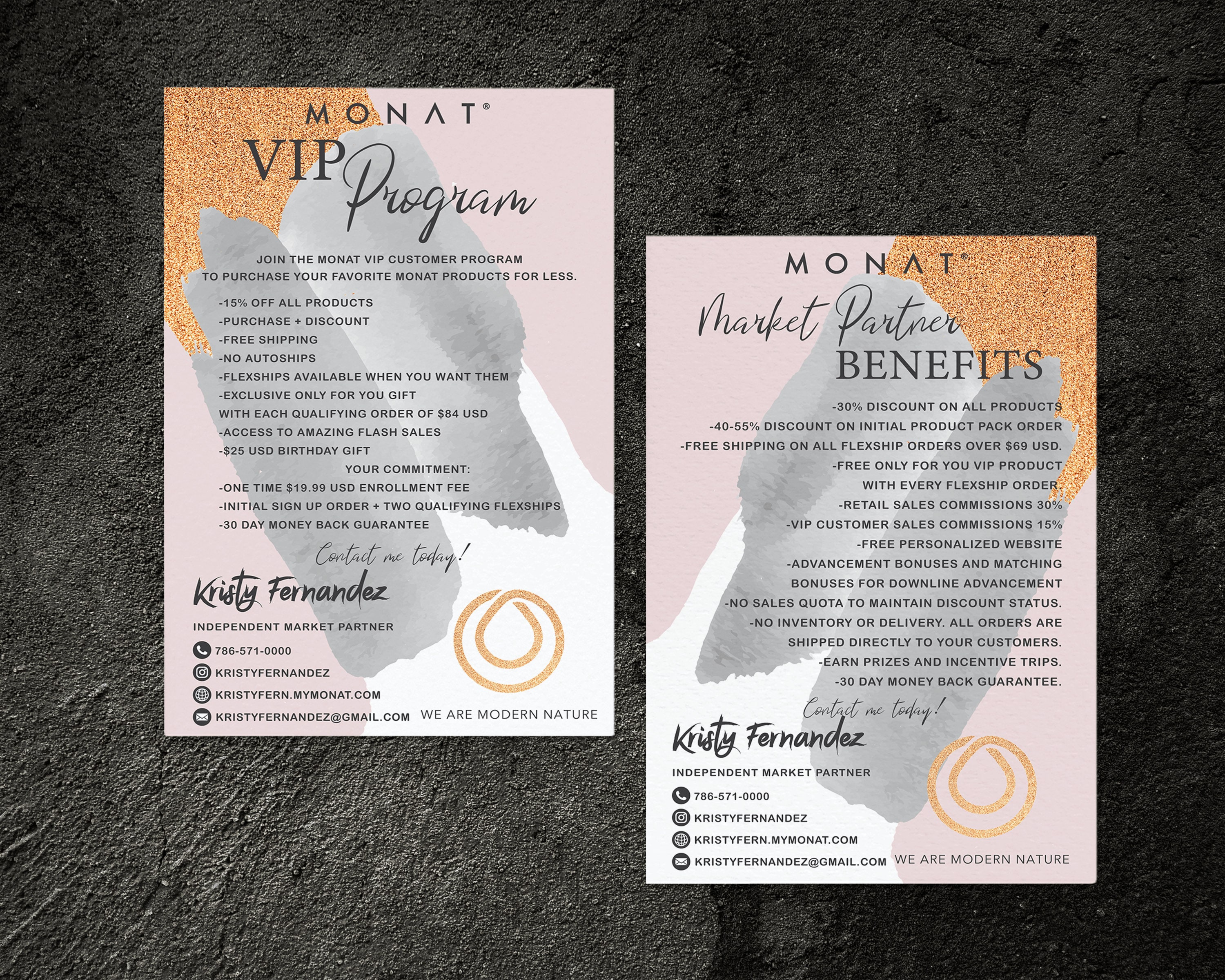 Monat Market Partner Benefits, Monat Vip Program Card, Monat Info Card ...