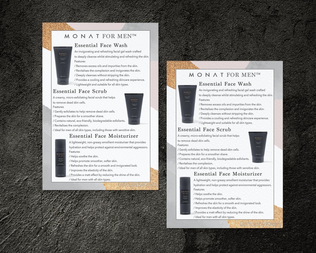 Monat for Men Flyer, Monat for Men Card ,monat Men Products Info Card ...