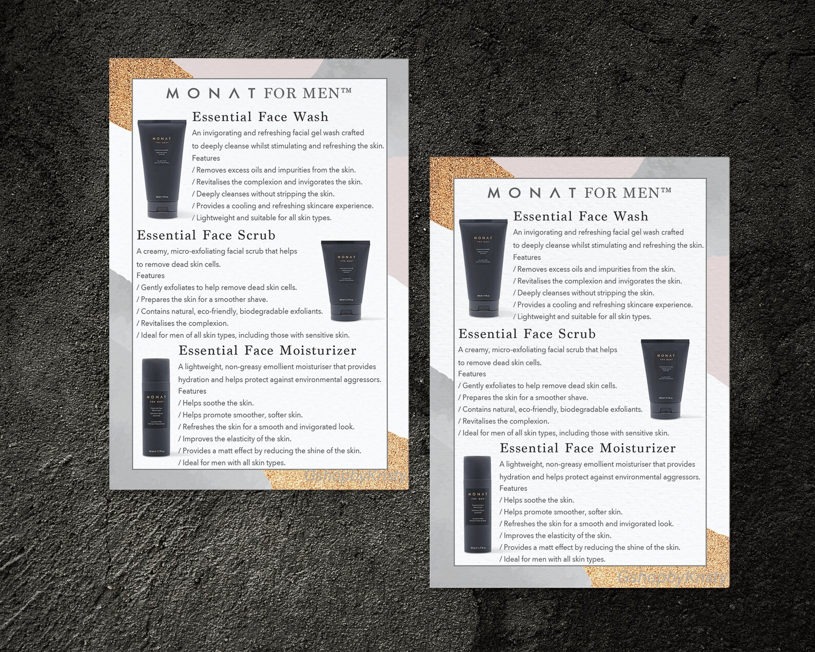 Monat for Men Flyer, Monat for Men Card ,monat Men Products Info Card ...