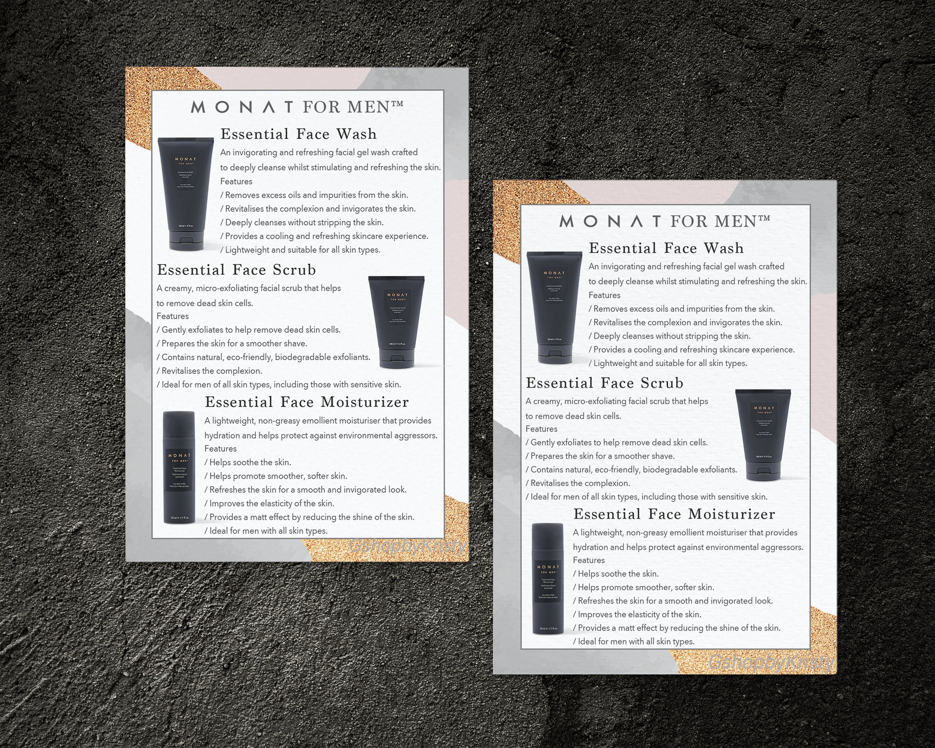 Monat for Men Flyer, Monat for Men Card ,monat Men Products Info Card ...