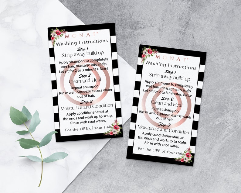 Monat Washing Instructions, Floral Monat Instructions, Monat Info Card ...