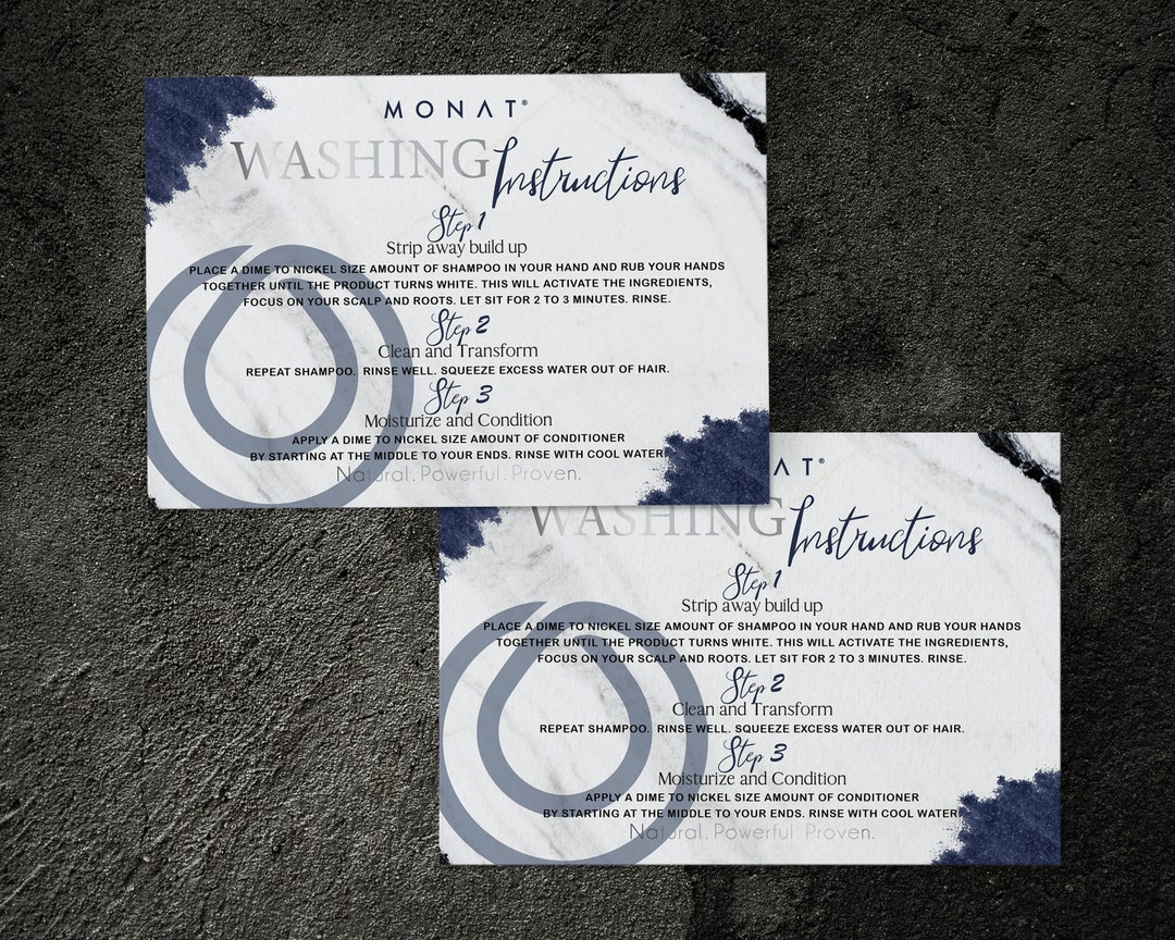 Monat Washing Instructions, Monat Instructions, Blue Marble ...