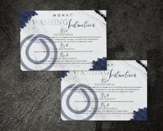 Monat Washing Instructions Monat Instructions Blue Marble - Etsy