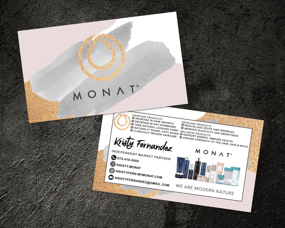 Personalized Monat Business Card, Luxury Market Partner Card, Monat ...