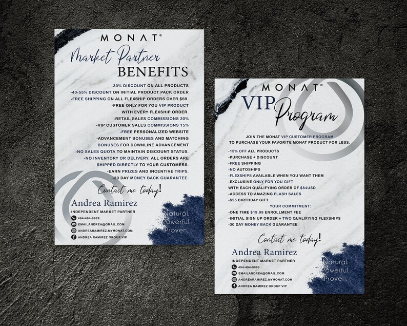 Monat Market Partner Benefits Monat Vip Program Card Monat | Etsy