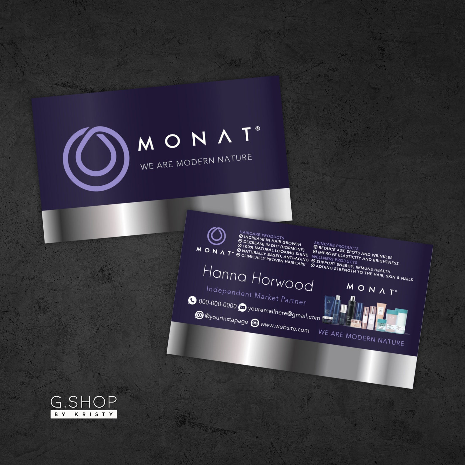 Purple Monat Business Card, Monat Market Partner Card, Classic Business ...