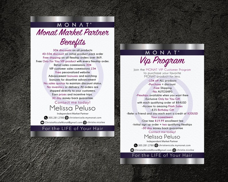 Monat Market Partner Benefits Monat Vip Program Card Purple - Etsy