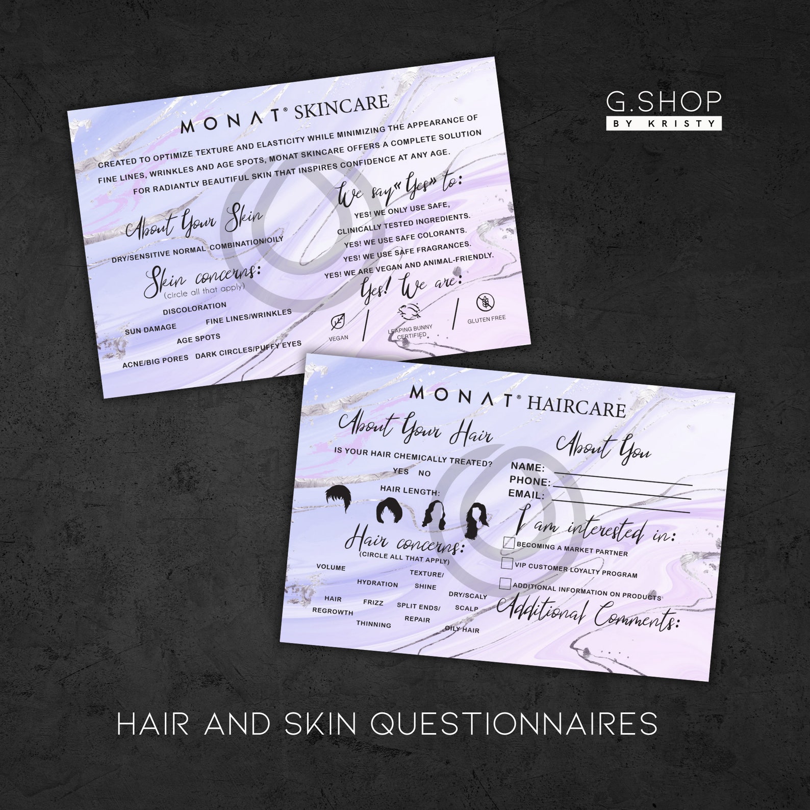 Monat Questionnaire, About Your Hair Questionnaire, Purple Haircare ...