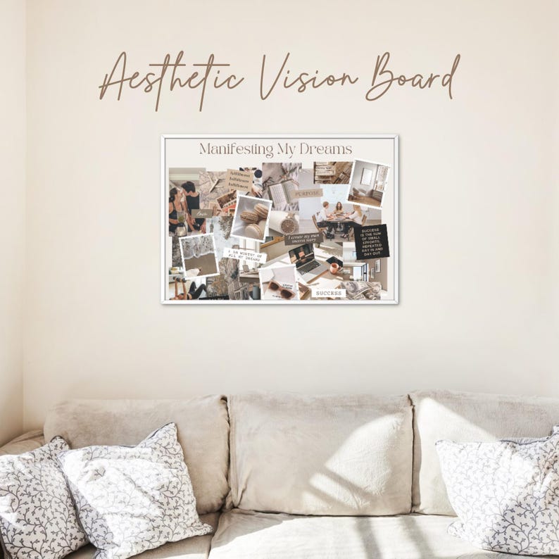2026 Aesthetic Printable Vision Board Bundle, Motivational Goal Board ...