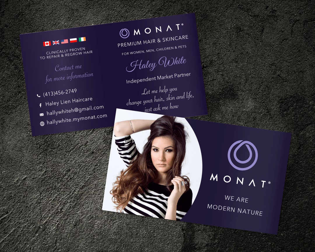 Monat Business Card With Photo , Monat Market Partner Card, Classic ...