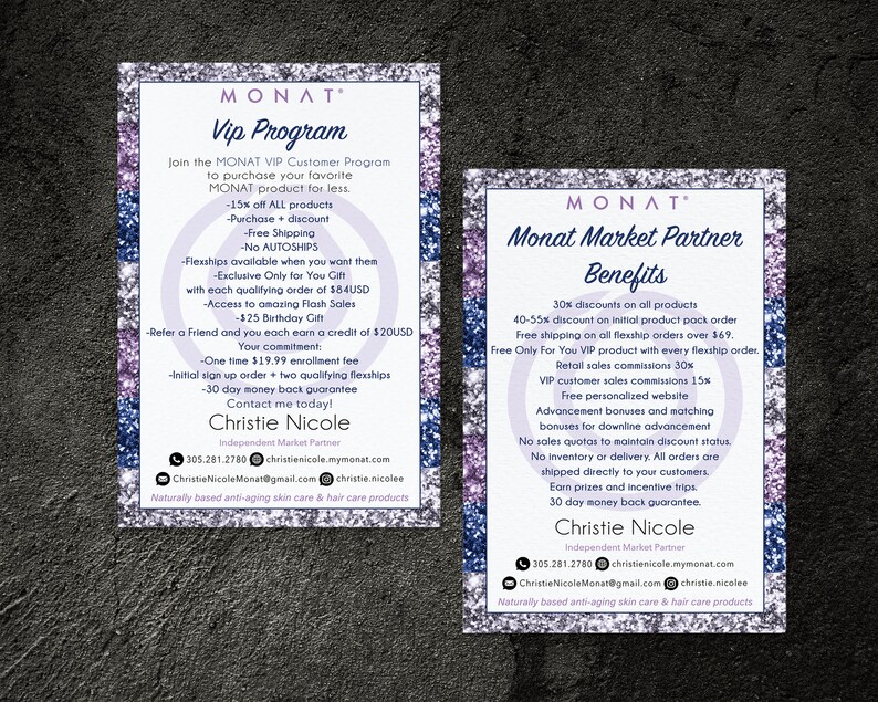 Monat Market Partner Benefits Monat Vip Program Card Monat | Etsy