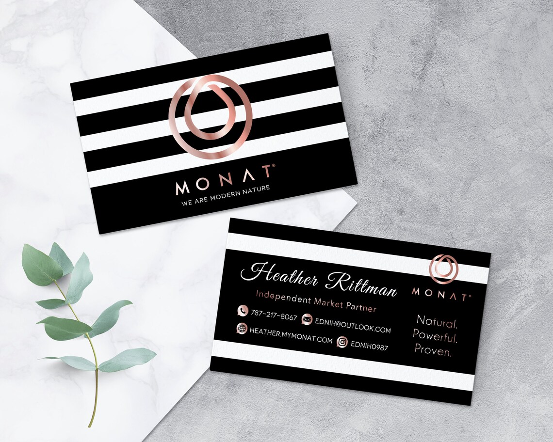 Monat Rose Gold Business Card, Monat Market Partner Card,black and ...