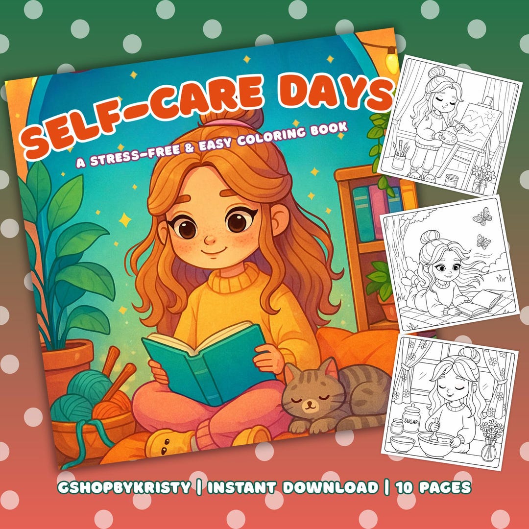 Self Care Days Coloring Book, Cozy Weekend Coloring Book, Mindfulness ...