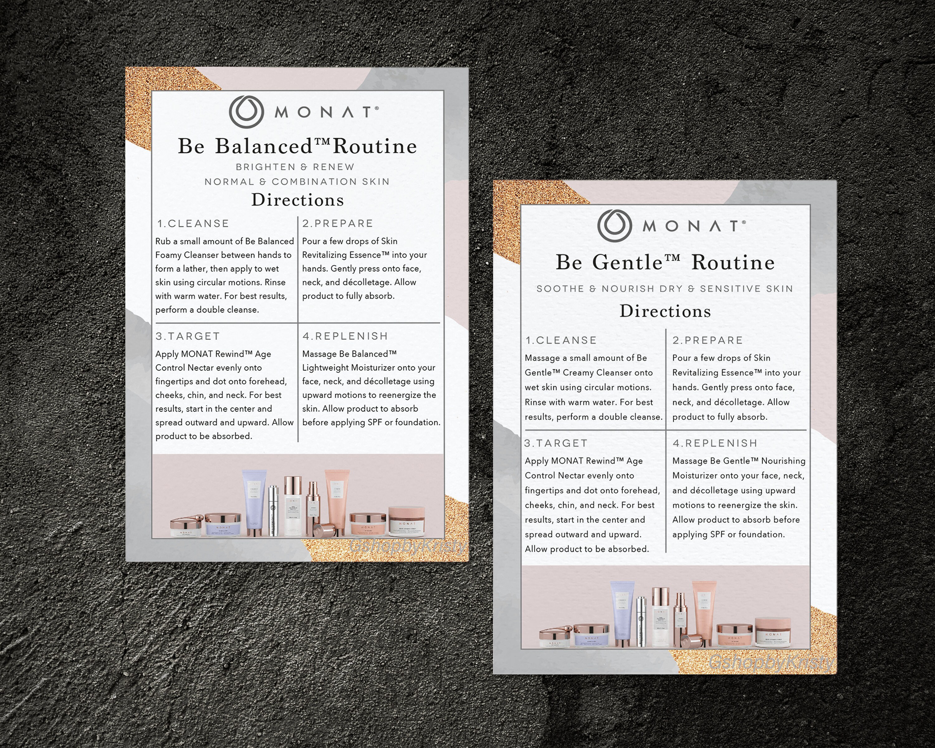 Monat Be Gentle Routine Card, Monat Be Balanced Routine, Monat ...