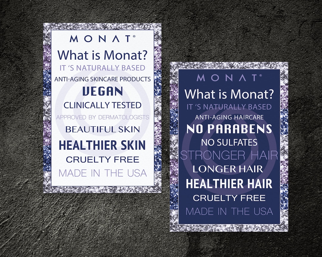 What is Monat Flyer, Monat Skincare Info Card ,monat Haircare Info Card ...