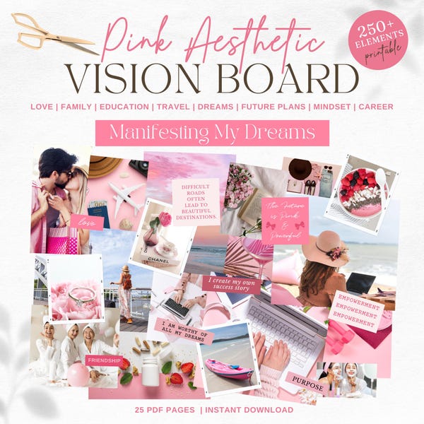Girly Vision Board - Etsy