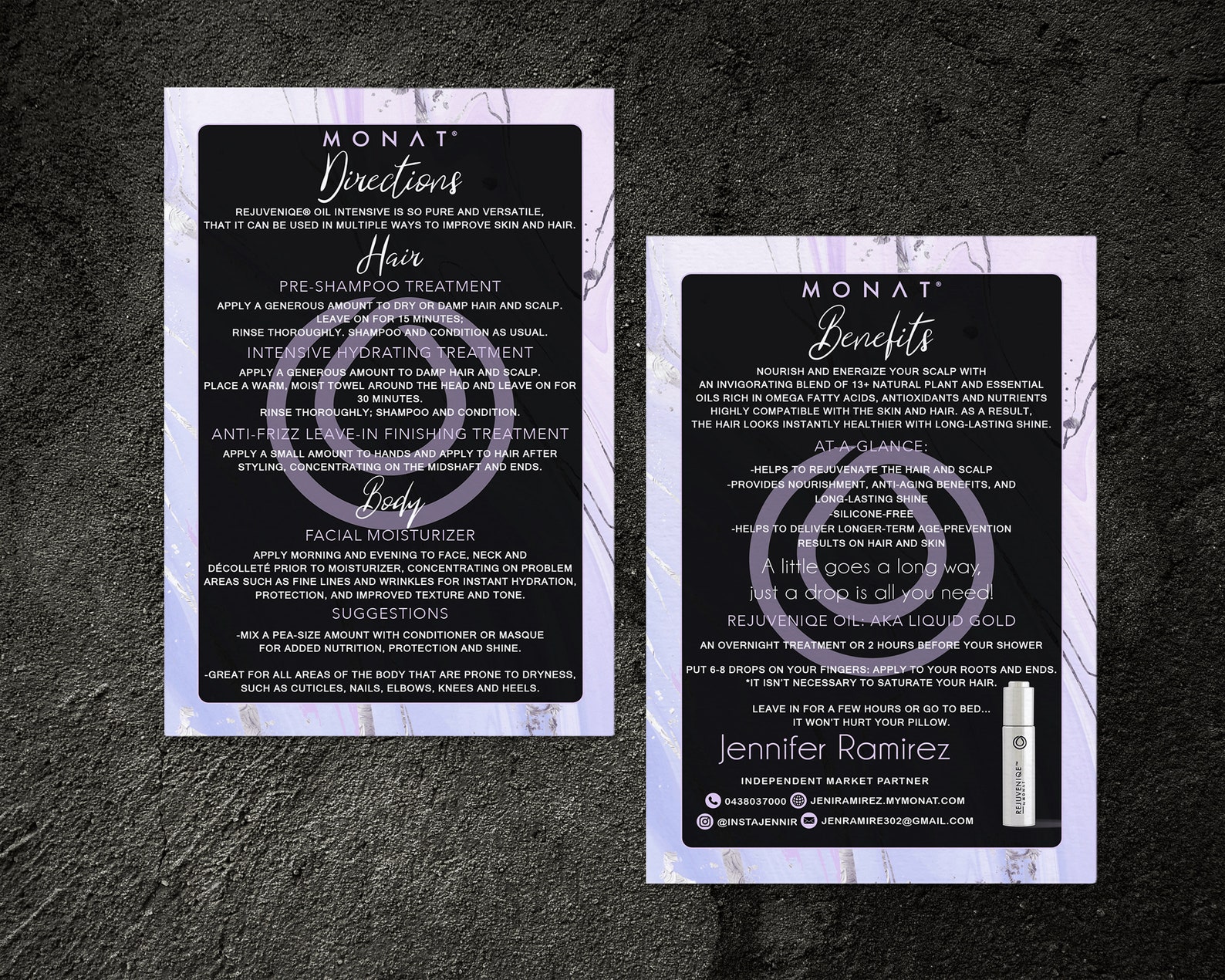 Monat REJUVENIQE Oil Intensive Card Monat Oil Directions - Etsy