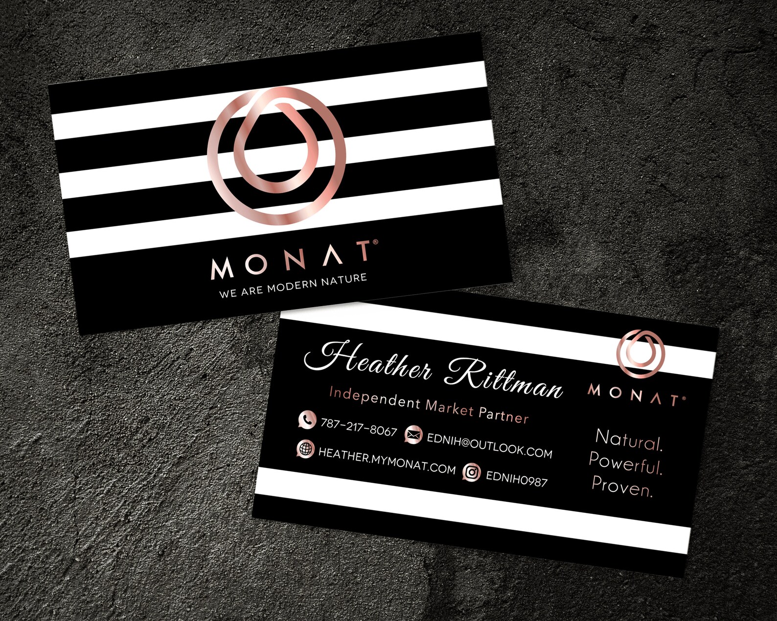 Monat Rose Gold Business Card, Monat Market Partner Card,black and ...