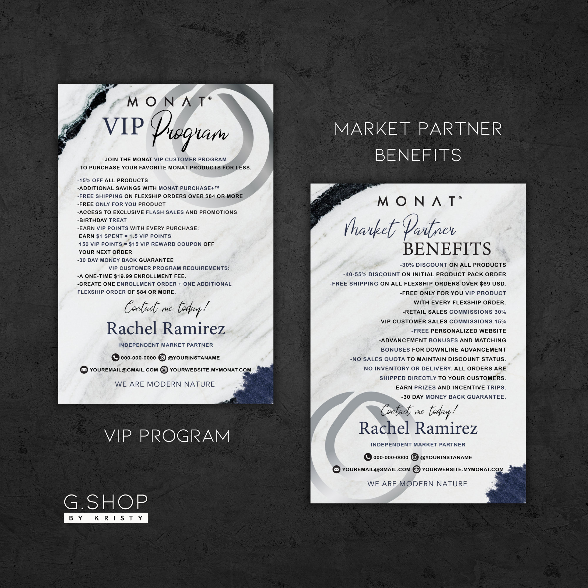 Monat Market Partner Benefits, Monat Vip Program Card, Monat Info Card ...