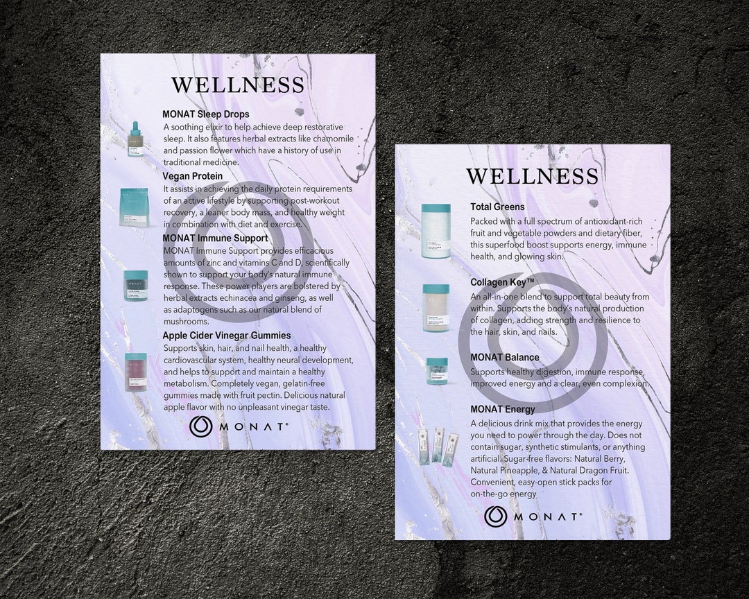Monat Wellness Flyer, Monat Wellness Info Card ,monat Wellness Products ...