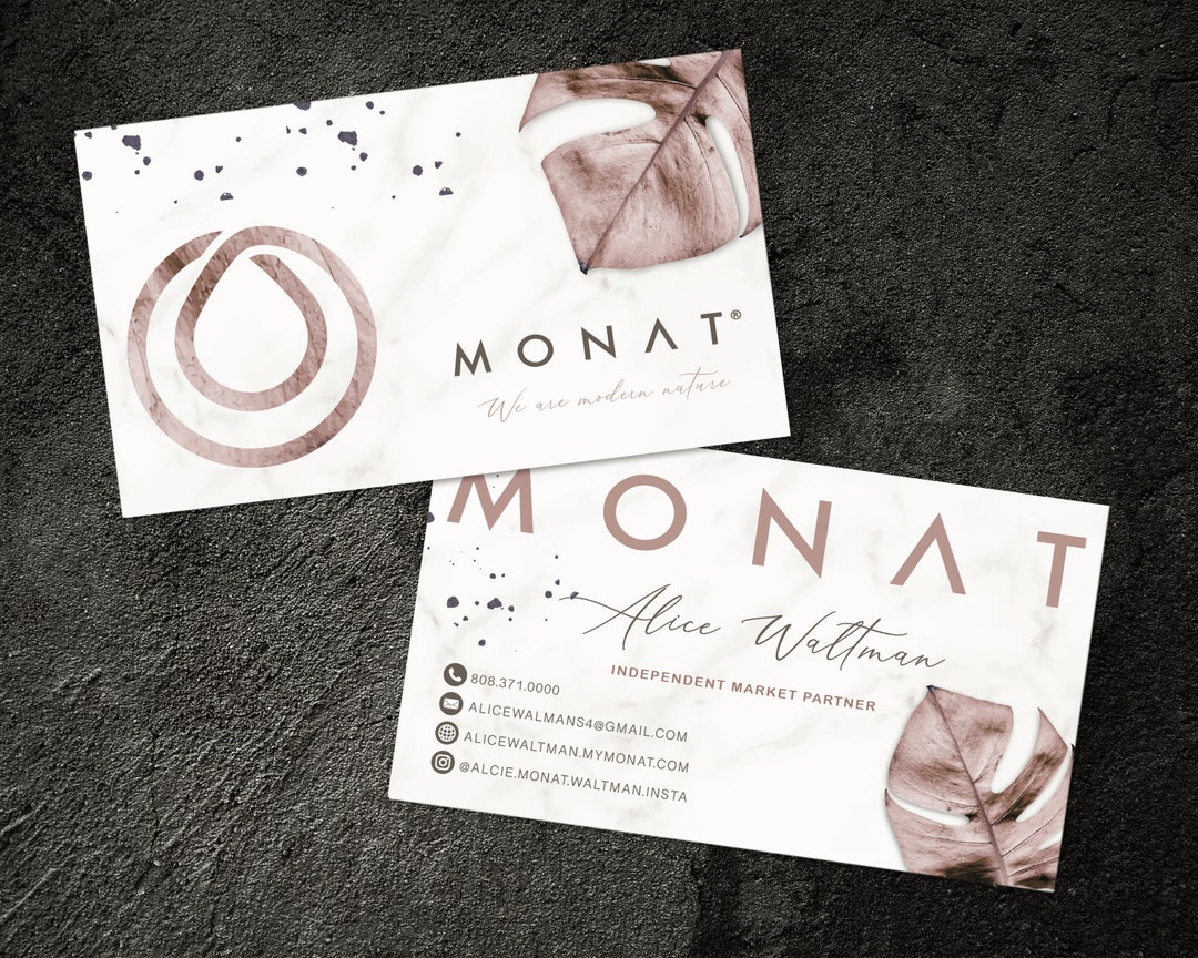 Personalized Monat Business Card: Metallic Marble Design (digital File ...
