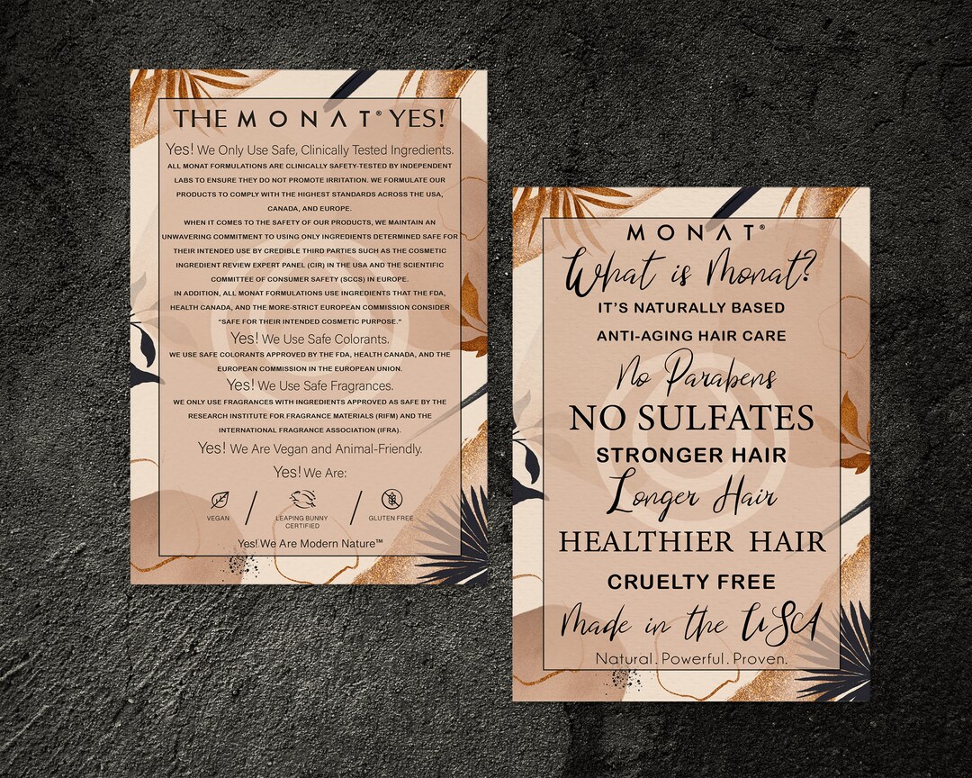 What is Monat Flyer, Monat YES Card ,monat Haircare Info Card, Monat ...