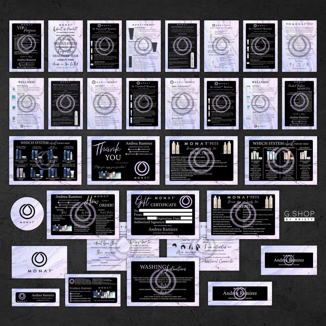 Monat Marketing Kit, Monat Marketing Bundle,purple Black Starter Kit ...