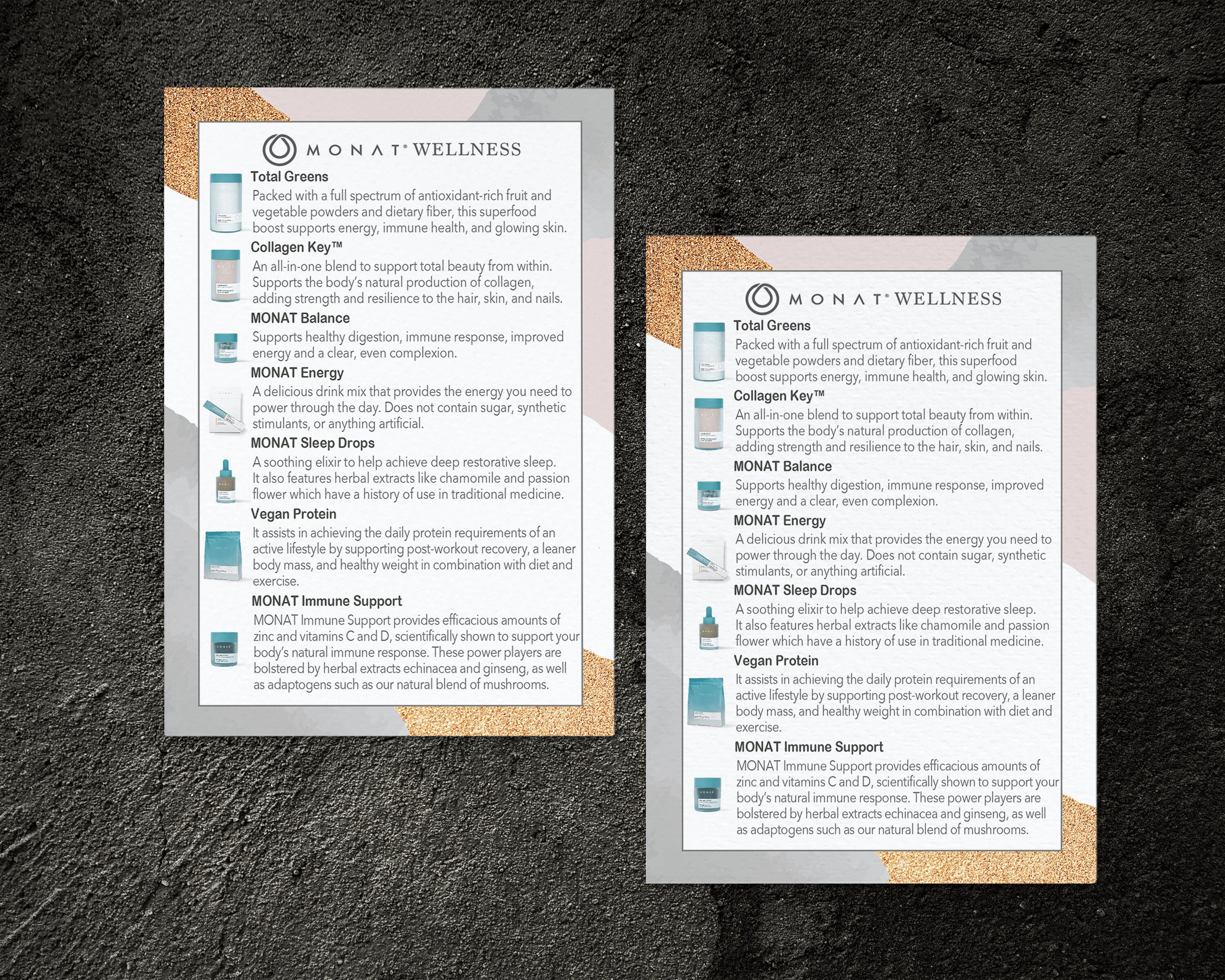 Monat Wellness Flyer, Monat Wellness Info Card ,monat Wellness Products ...