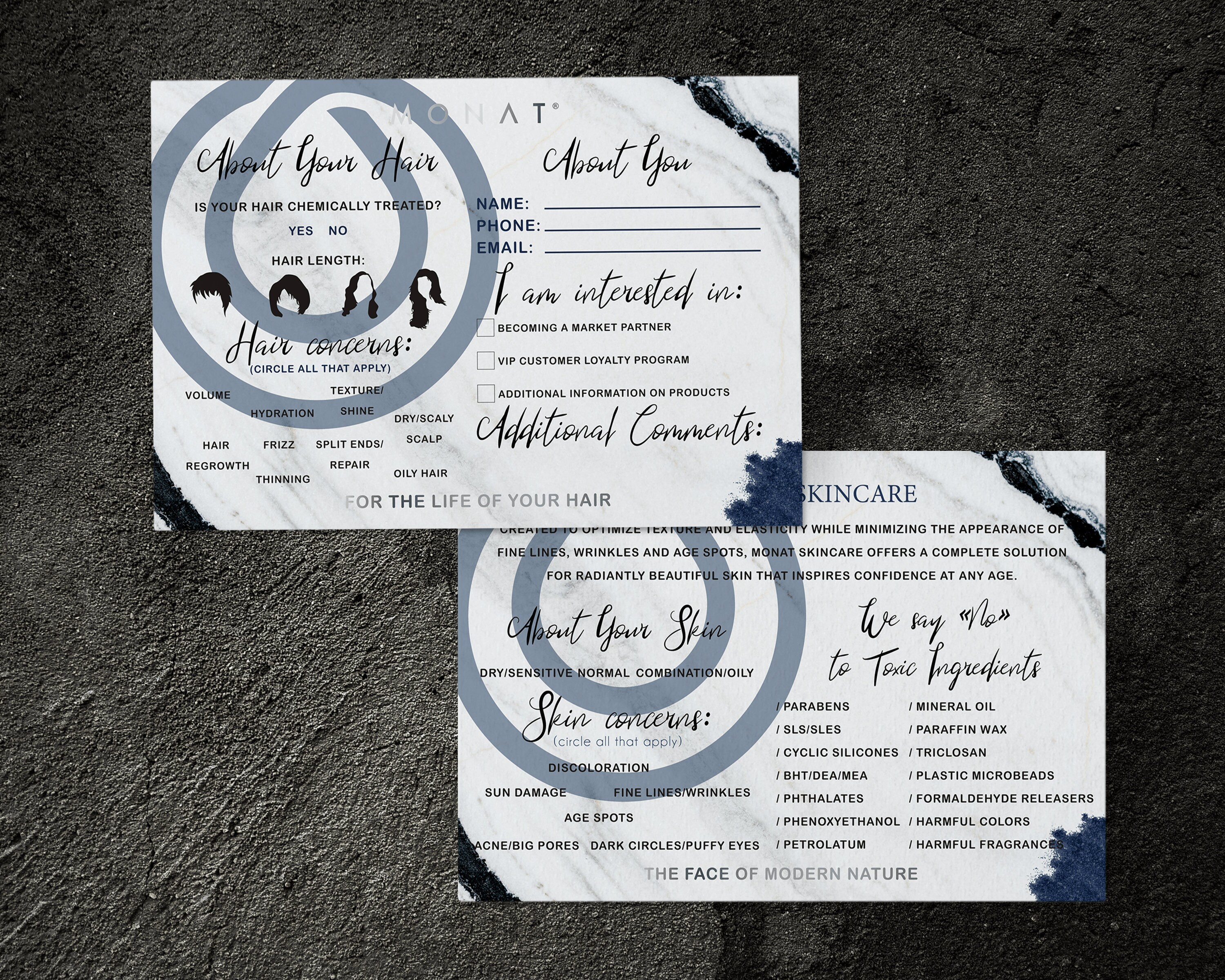 Monat Questionnaire, About Your Hair Questionnaire, Blue Marble ...