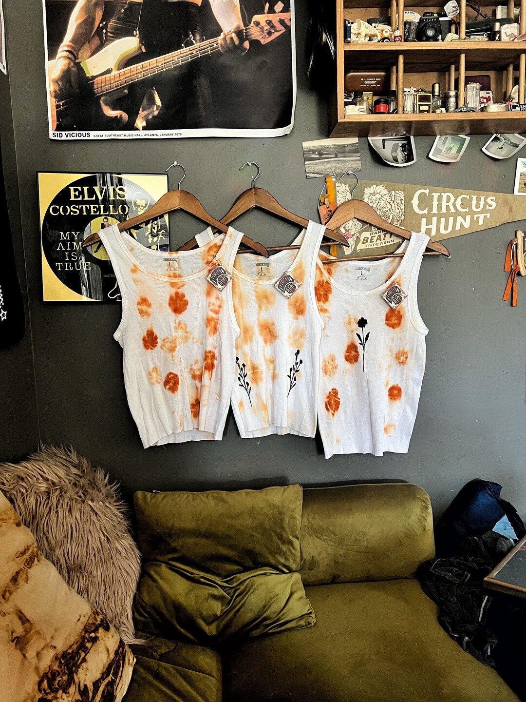 Eco Printed Cropped Tank Top Dyed With Real Flowers - Etsy