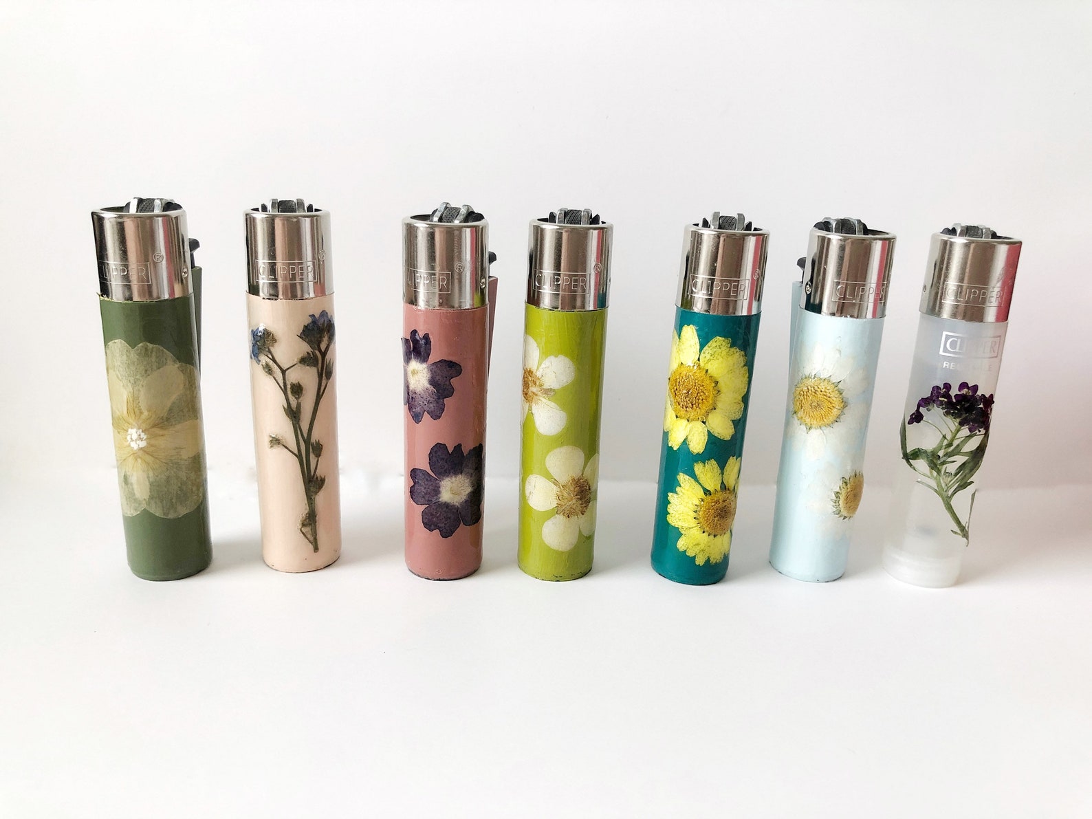 REAL FLOWER LIGHTER Pink Refillable Lighter With Real Pressed - Etsy