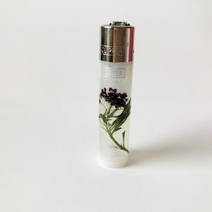 REAL FLOWER LIGHTER| Clear Refillable Clipper Lighter With Real Pressed ...