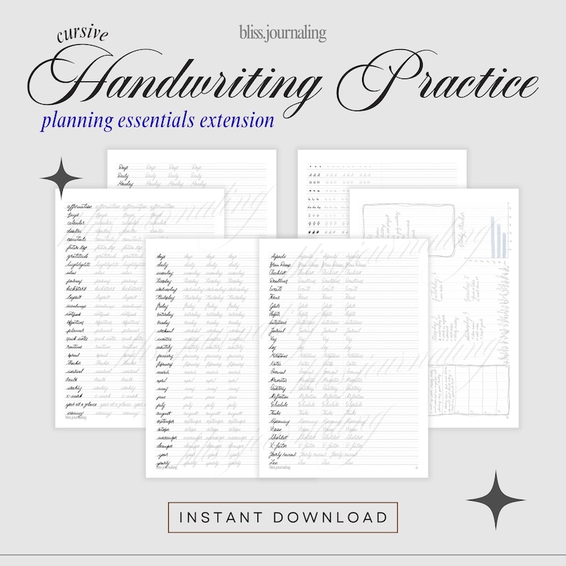 Handwriting Practice Sheets for Cursive Handwriting – Planning ...