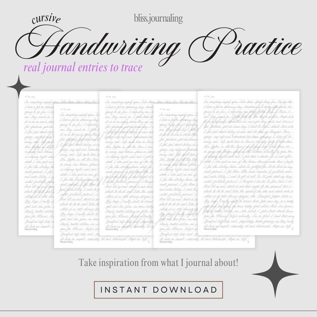 Handwriting Practice Sheets for Cursive Handwriting – Real Journal ...