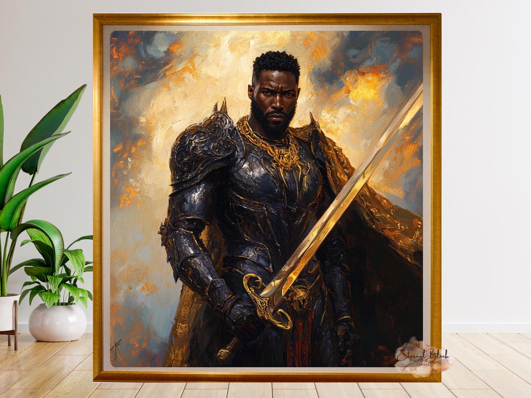 Black King Warrior Art: African Knight Portrait (digital Download) - Etsy