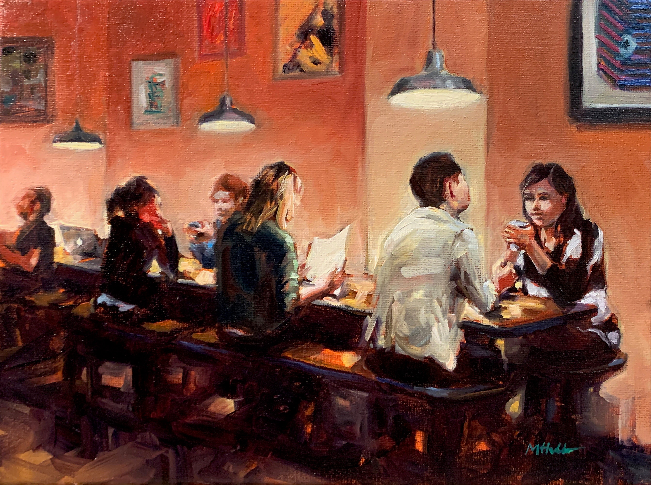Coffee Shop Painting - Etsy