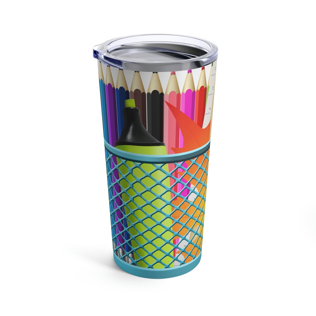 Blue Pencil Box Tumbler 20oz - Etsy