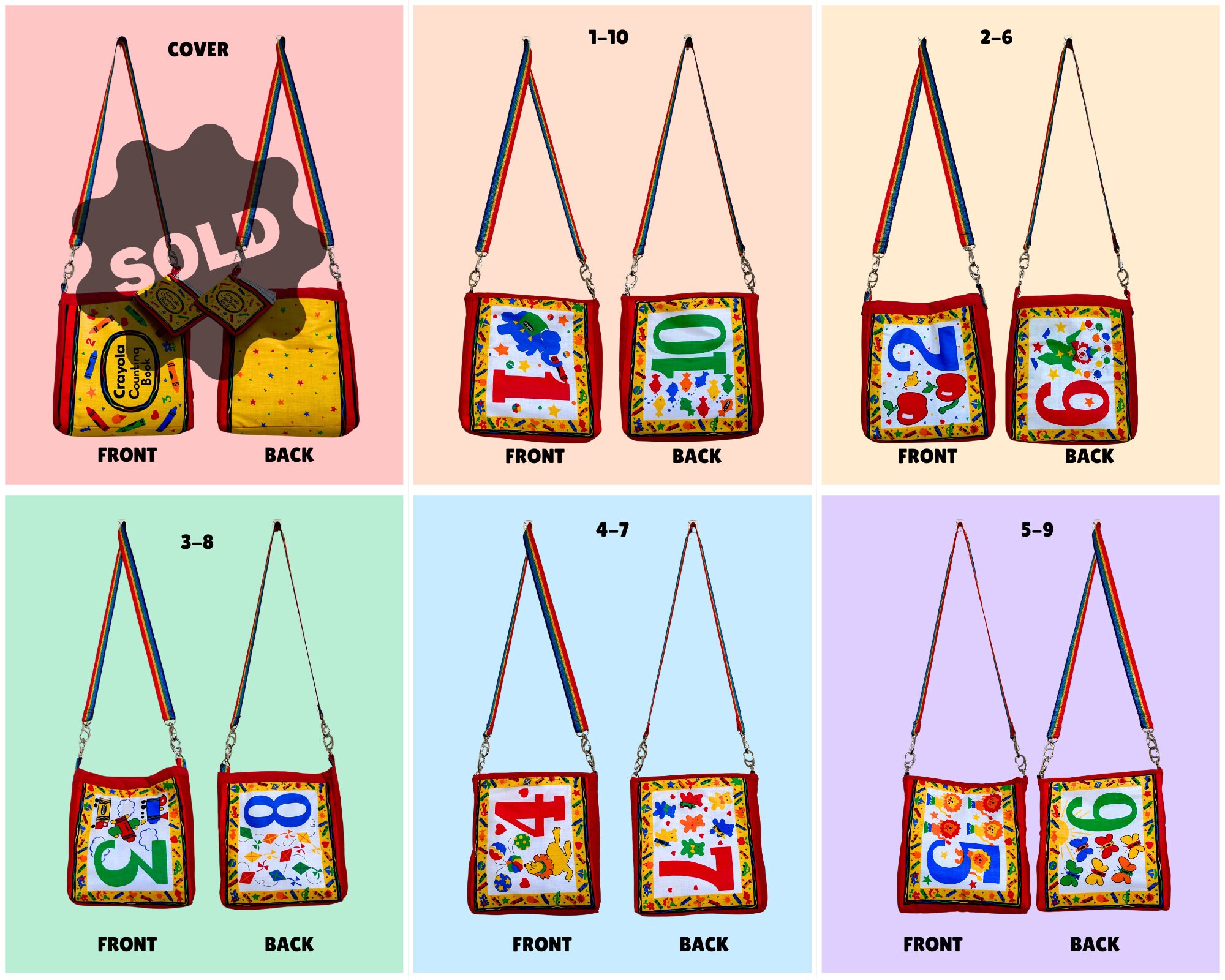 Crayola Counting Book Soft Fabric Crossbody Bag - Decora, Kidcore ...