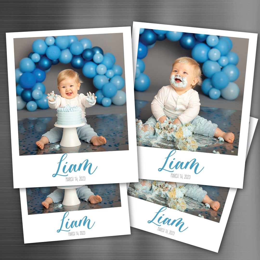 Photo Magnets for First Birthday Party Favor Personalized Photo Magnet ...