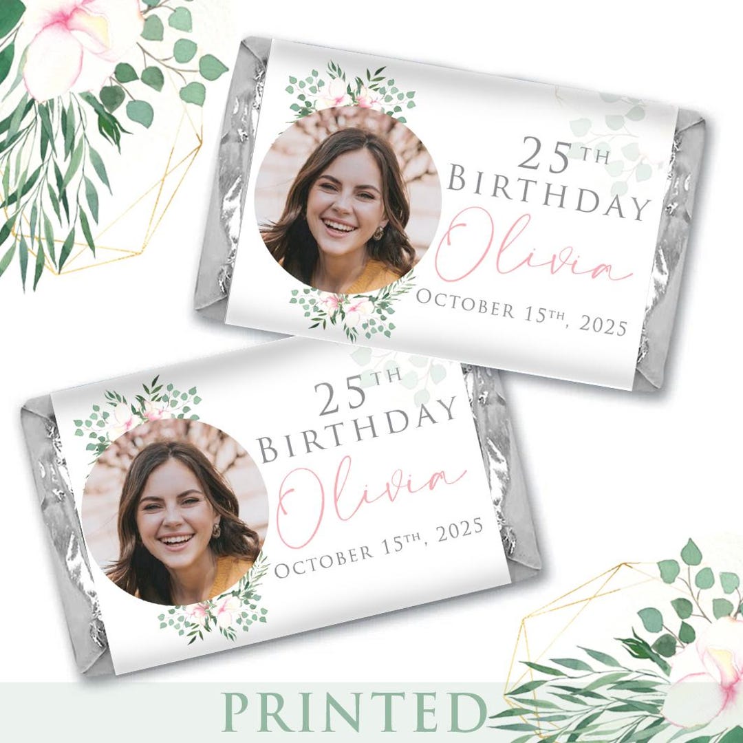 Personalized Mini Chocolate Wrapper Stickers for Birthday Parties ...