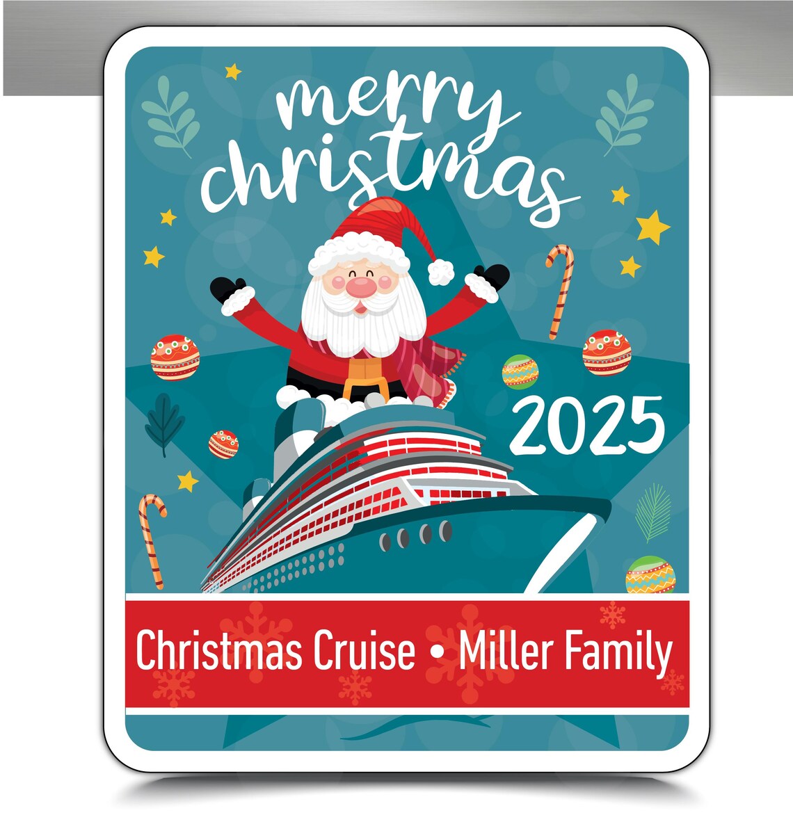 Personalized Christmas Cruise Door Magnet: Holiday Cabin Decor - Santa ...